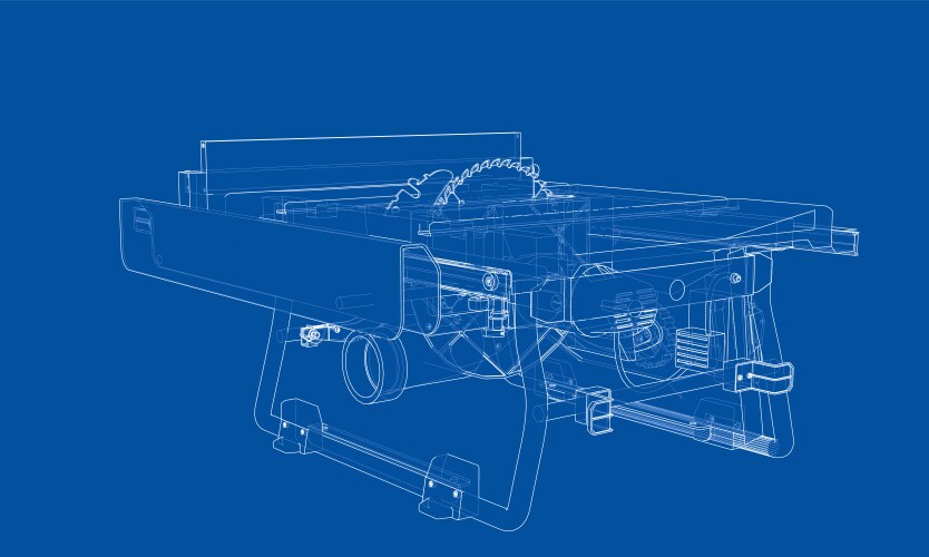 Table saw blueprints Royalty Free Vector Image