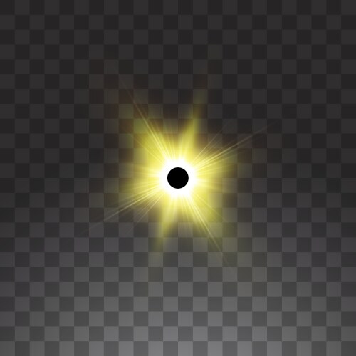 Total solar eclipse icon on transparent Royalty Free Vector
