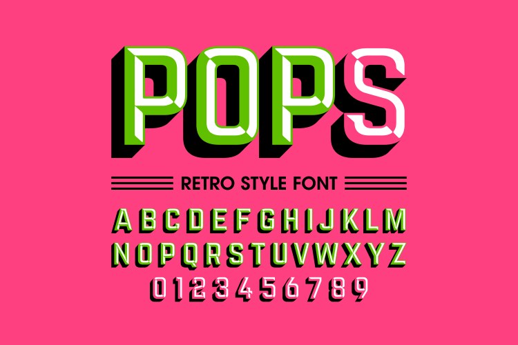 Retro style alphabet Royalty Free Vector Image