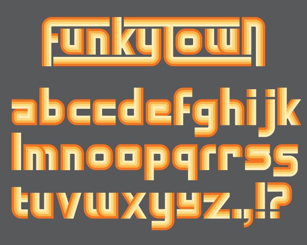 Funk music lettering type design image Royalty Free Vector
