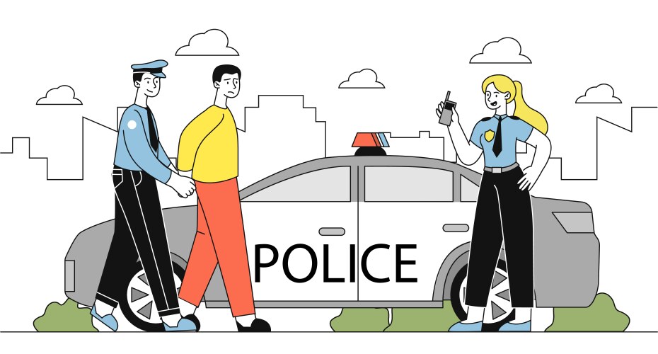 Police traffic stop cartoon Royalty Free Vector Image