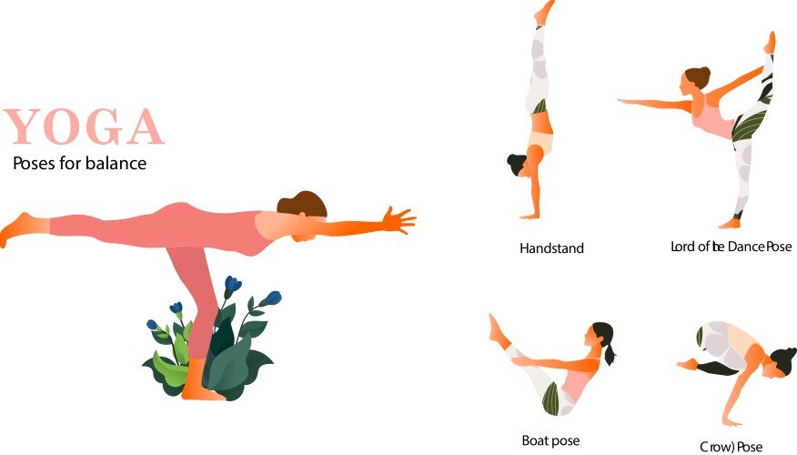 Yoga postures silhouette set Royalty Free Vector Image