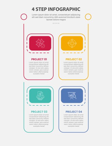 4 points template infographic outline style Vector Image