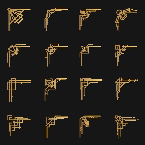 Art deco corner modern graphic corners Royalty Free Vector