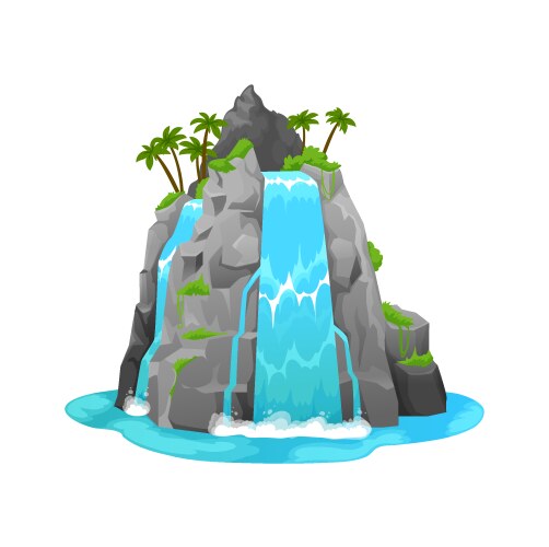 Cartoon Waterfall Landscape Royalty Free Vector Image