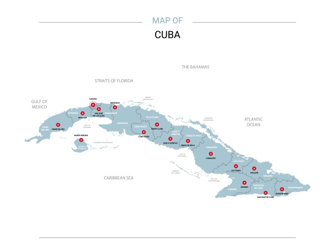 Cuba map Royalty Free Vector Image - VectorStock