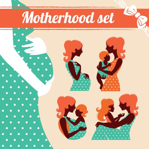Maternity infographics set Royalty Free Vector Image