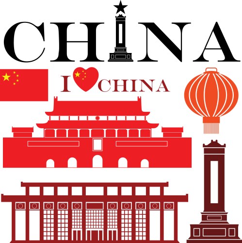 China traditional buildings cultural japan Vector Image