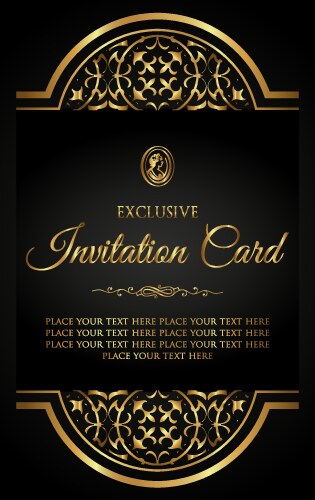 Black and gold exclusive invitation card design Vector Image Black and gold exclusive invitation card design Vector Image