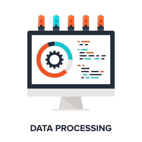 Big data processing infographics report Royalty Free Vector