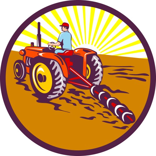 Tractor logo emblem design Royalty Free Vector Image