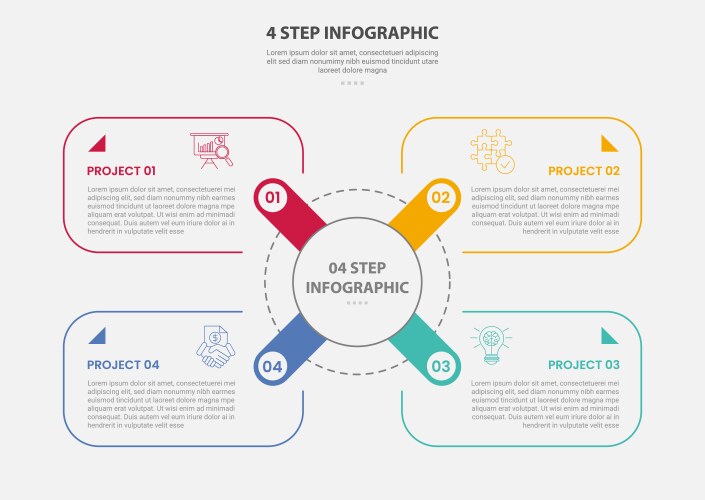 4 points template infographic outline style Vector Image