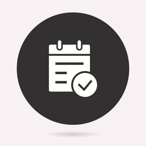 Blue circle white checklist tasks voting marking Vector Image