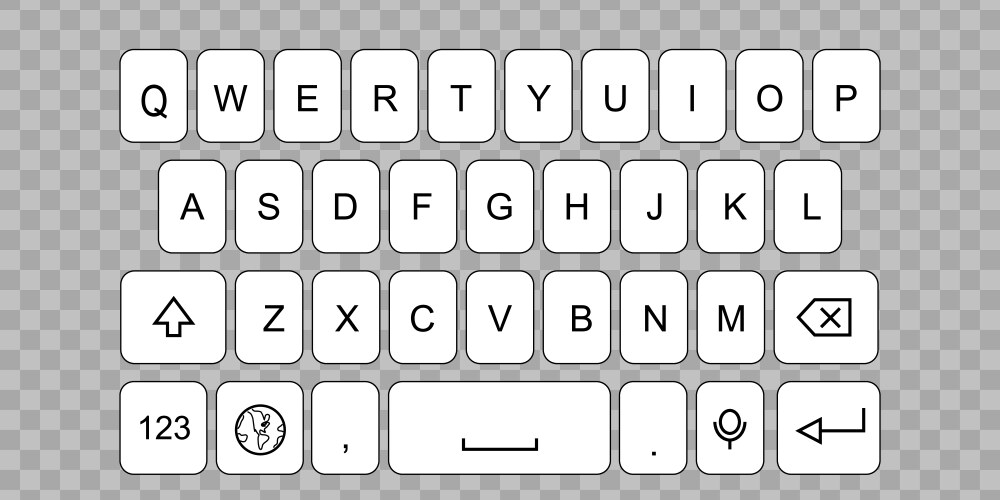 Smartphone keyboard alphabet buttons Royalty Free Vector