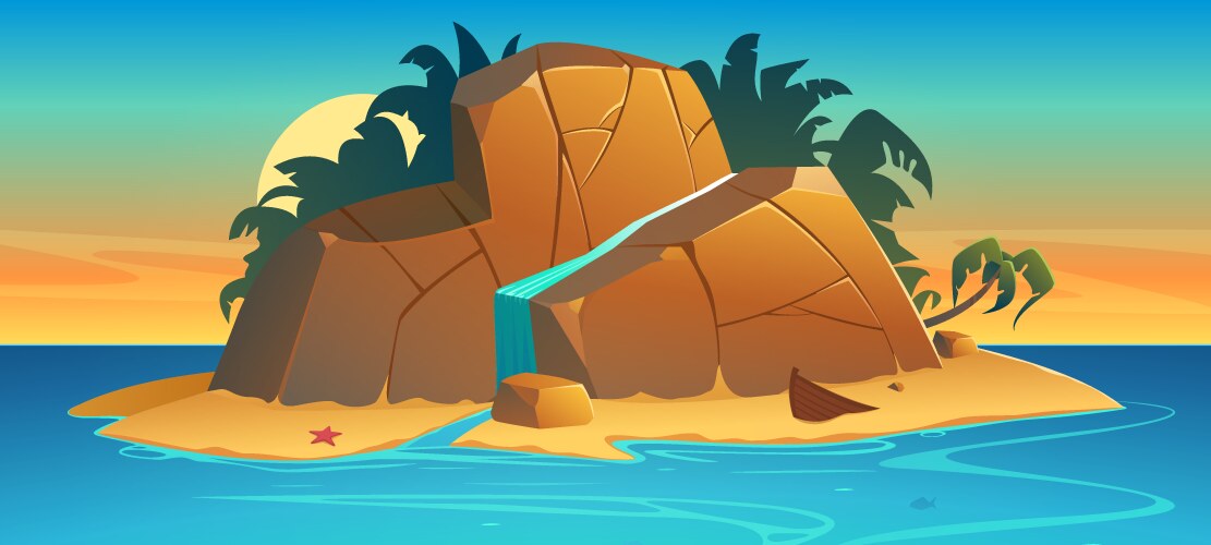 Fantasy flying island Royalty Free Vector Image