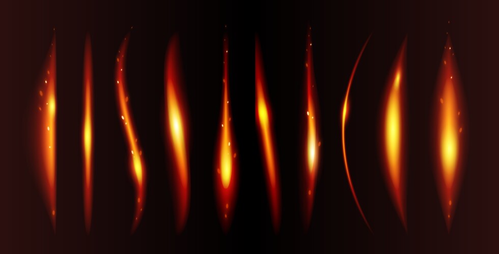 Realistic fire burning rings background Royalty Free Vector