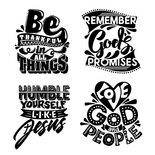 Bible verse made hand lettering give all your Vector Image