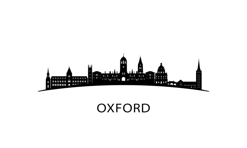 Oxford University Skyline Label Royalty Free Vector Image