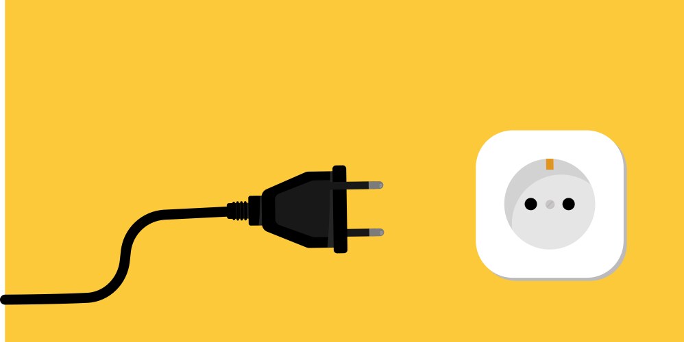 Plug and socket electricity - banner background Vector Image