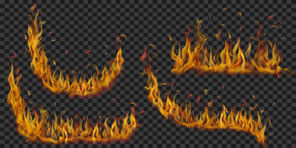 Realistic fire burn effect with red flare torch Vector Image
