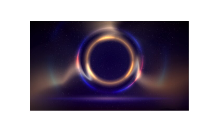 Stage with blue green circular lighting Royalty Free Vector