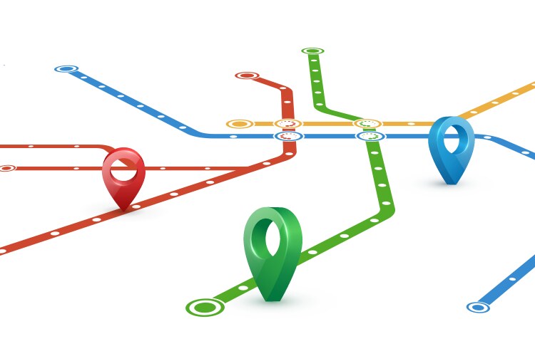 Abstract metro or subway map design template Vector Image