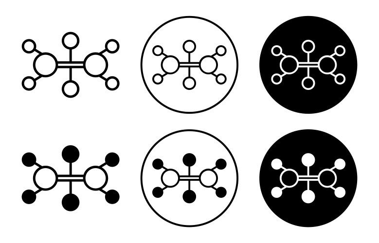 Variable symbol icon black and white outline sign Vector Image