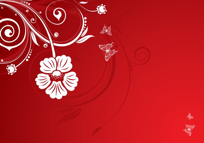 Red floral background Royalty Free Vector Image