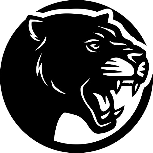 Silhouette of the panther logo Royalty Free Vector Image