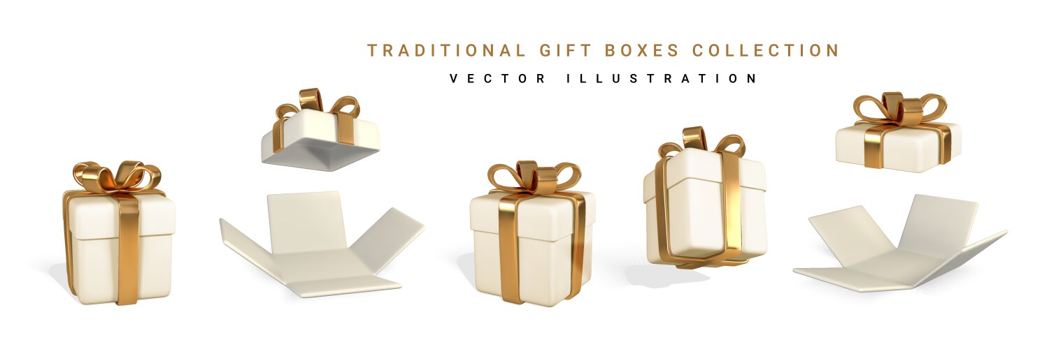 3d render and draw by mesh realistic open gift Vector Image