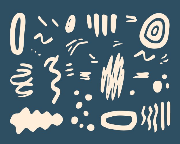 Collection of underline scribble element in Vector Image
