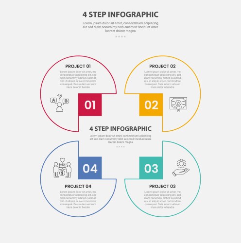 4 points template infographic outline style Vector Image