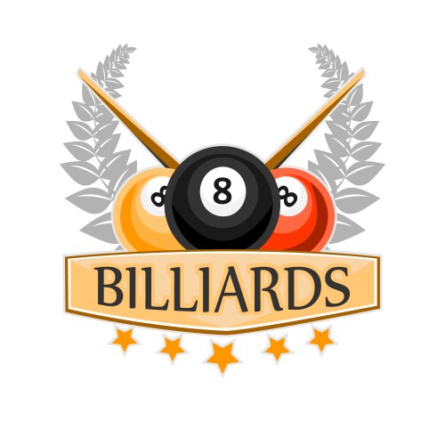 Billiards emblem Royalty Free Vector Image - VectorStock