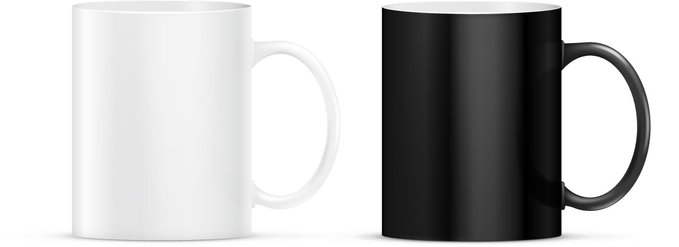 Blank coffee cup mockup realistic ceramic mug Vector Image