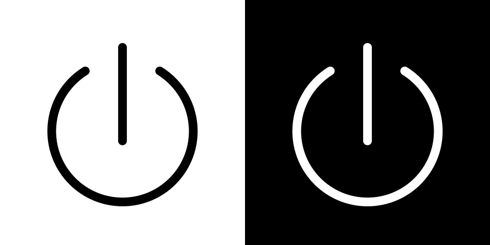 Power icon set turn off switch symbol computer Vector Image