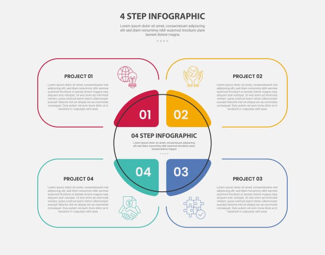 4 points template infographic outline style Vector Image