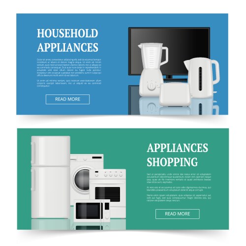 Broken home appliances set damaged electrical Vector Image
