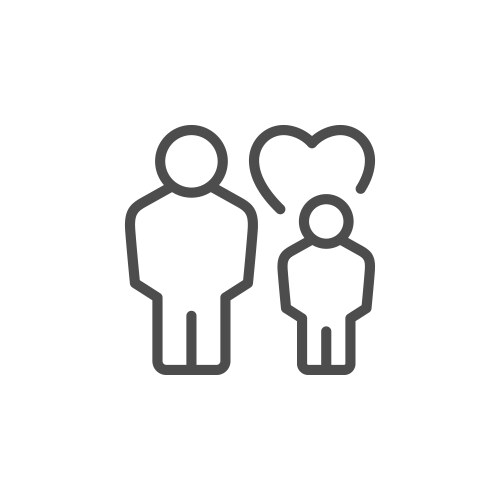 Friends hug line outline icon Royalty Free Vector Image