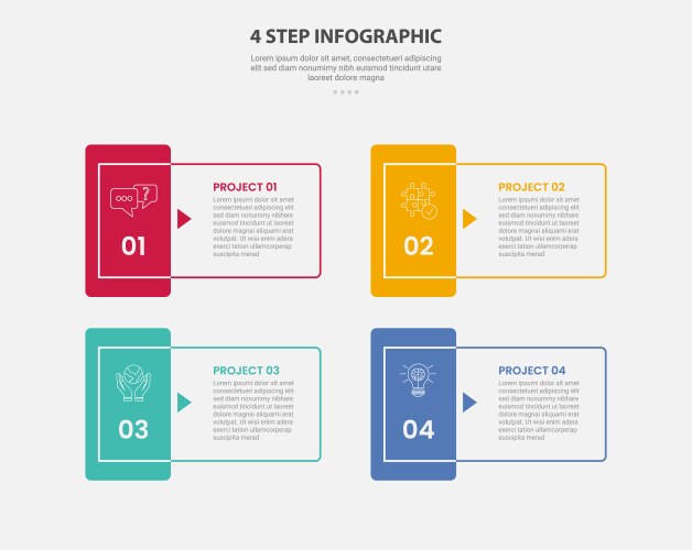 4 points template infographic outline style Vector Image