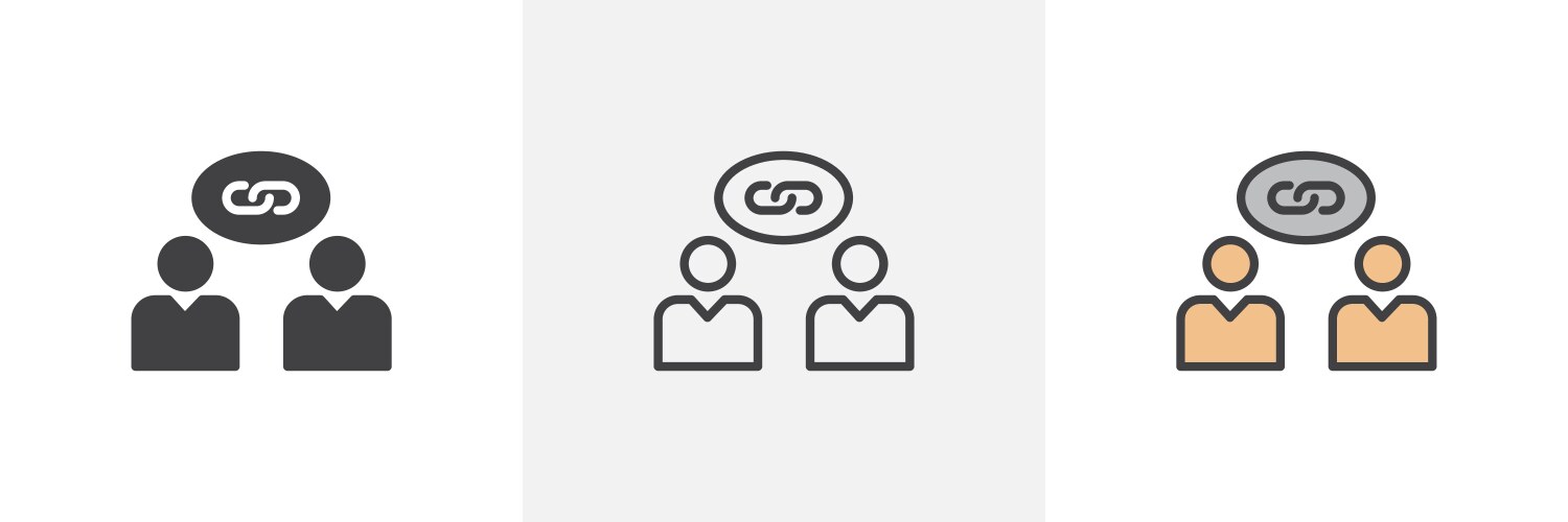 Affiliate link icon set on white background Vector Image