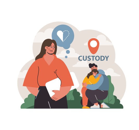 Child custody visual Royalty Free Vector Image