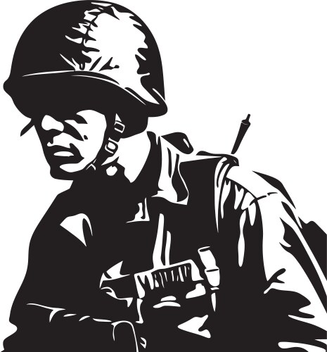 Commando precision elegant soldier with gun logo Vector Image