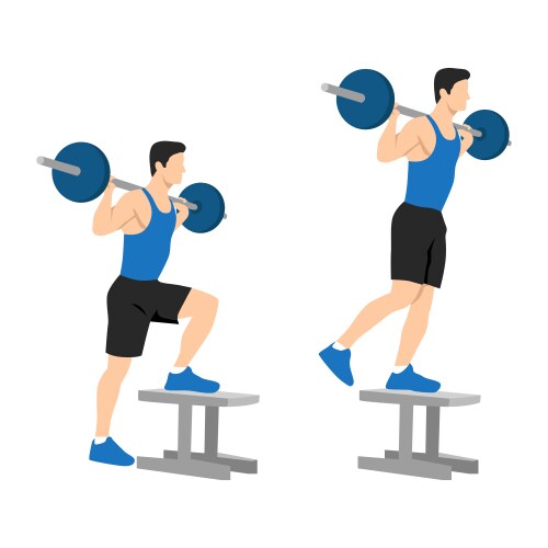 Db step ups exercise silhouette Royalty Free Vector Image