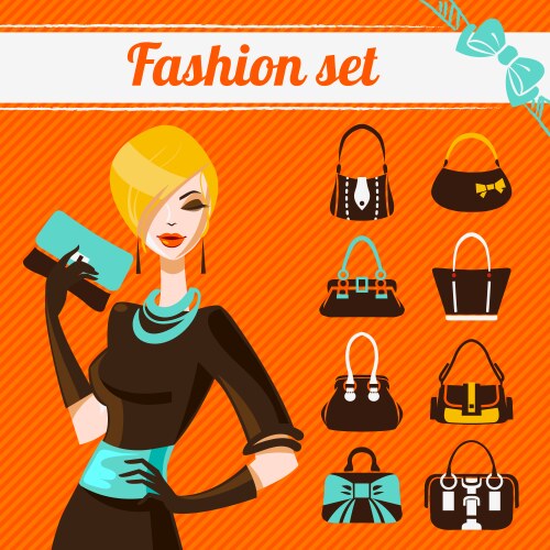 Fashion shopping girl Royalty Free Vector Image