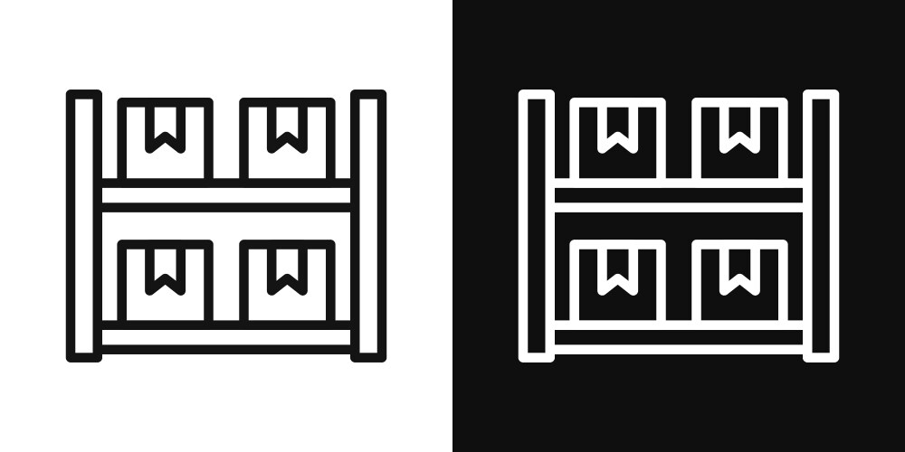 Boxes icon set inventory cargo storage cardboard Vector Image