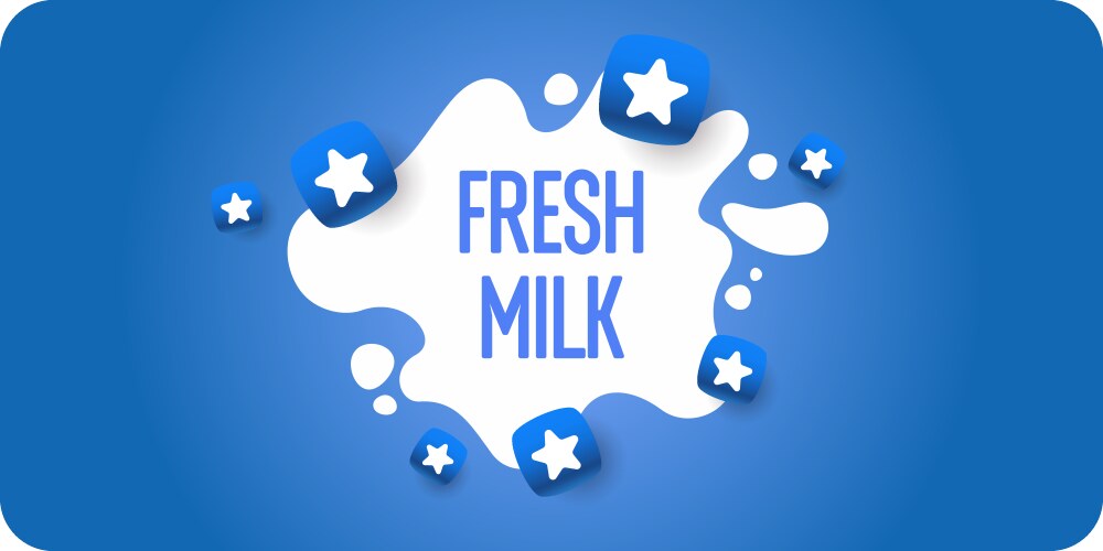Modern poster fresh milk with splashes on a light Vector Image