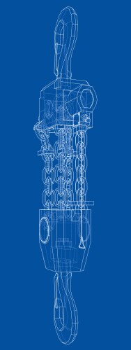Large hydraulic winch isometric drawings Vector Image