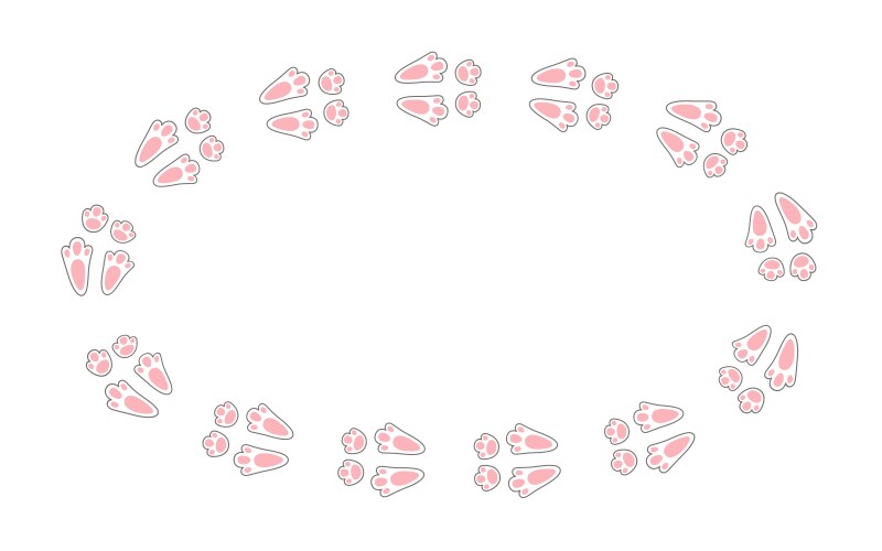 Rabbit or hare footprint trail bunny foot prints Vector Image