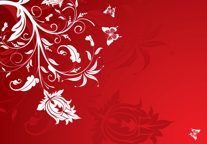 Red floral background Royalty Free Vector Image