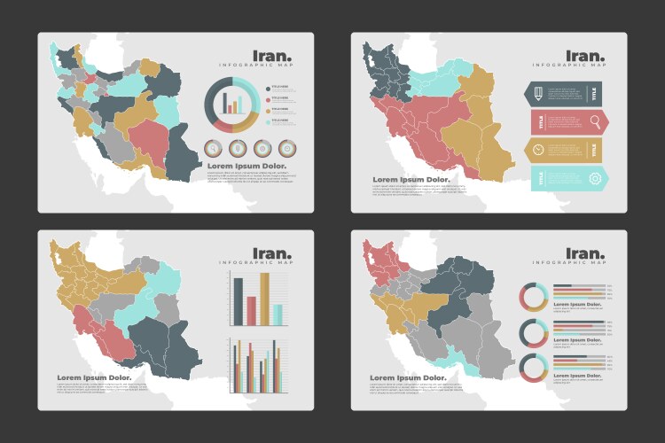 Iran map infographics Royalty Free Vector Image